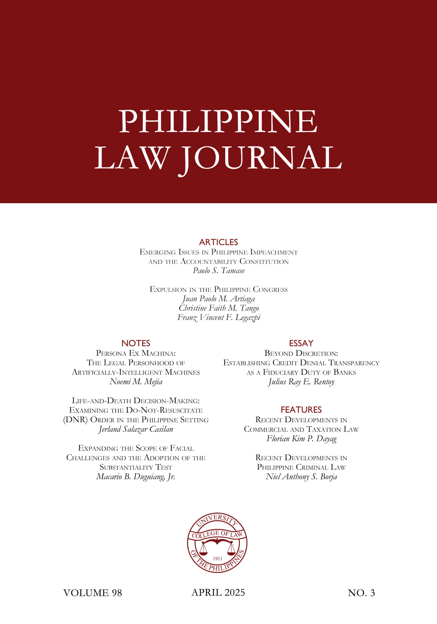 Volume 98 | Issue 3 - Philippine Law Journal